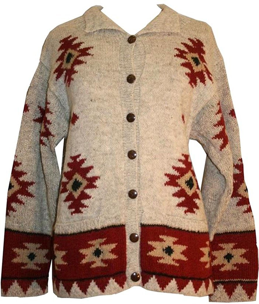Wool Cardigan Sweater Hand knitted in Nepal – Agan Traders