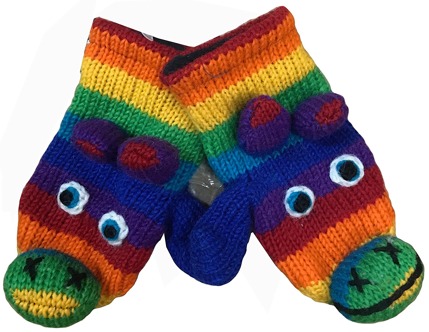 Nepal Highland Wool Knit Fleece Lined Flap Trapper Animal Hat ~ Kids C ...