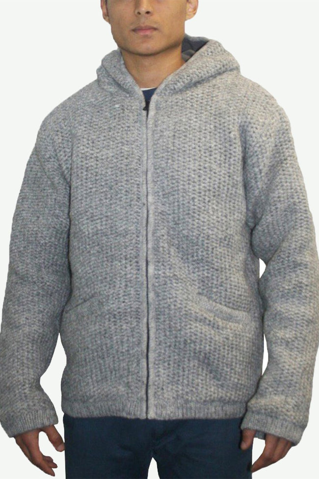 UF 5 Himalayan Unisex Lamb's Wool Warm Fleece Hoodie Sweater Coat Jack ...