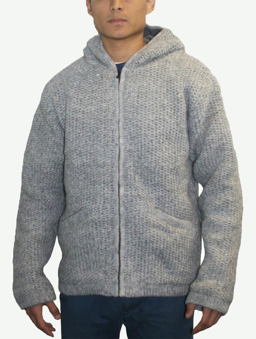 UF 5 Himalayan Unisex Lamb's Wool Warm Fleece Hoodie Sweater Coat Jack ...