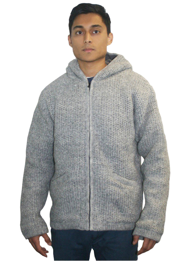 UF 5 Himalayan Unisex Lamb's Wool Warm Fleece Hoodie Sweater Coat Jack ...